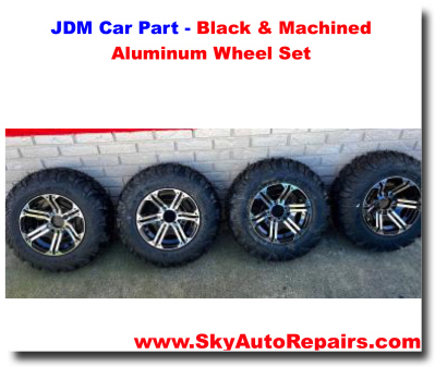 Black & Machined Aluminum Wheel Set - JDM Parts Oahu, Kaimuki, Honolulu ...